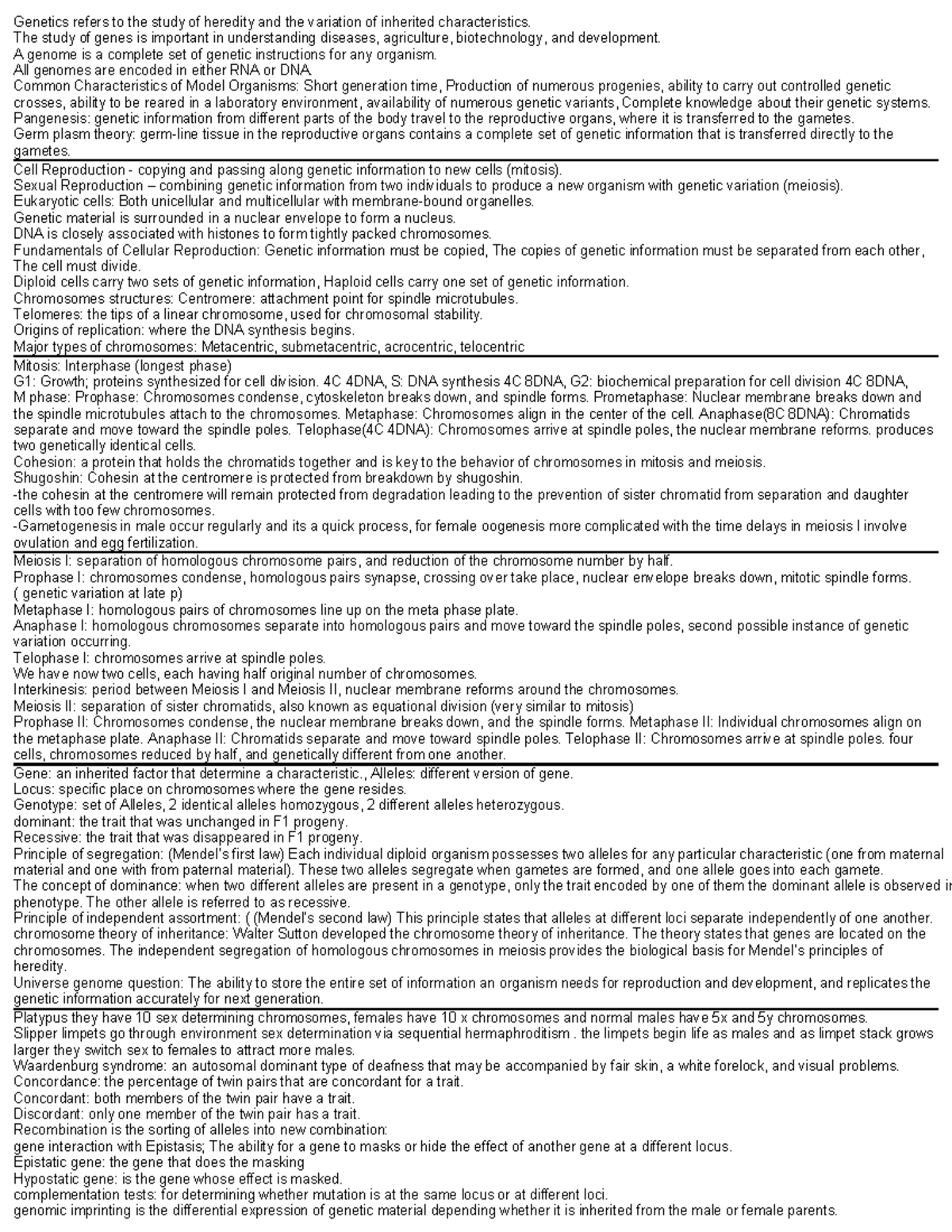 Bio 355 Midterm Exam Study Guide: Genetics and Cellular Reproduction ...