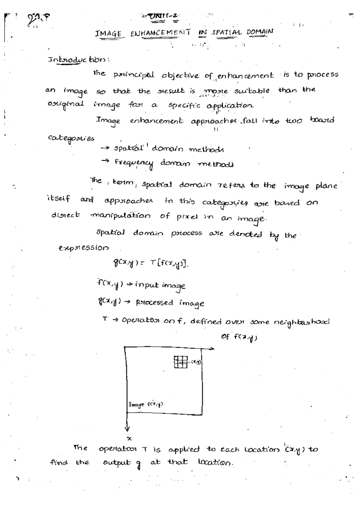 DIP Unit 2 - Image Enhancement in Spatial Domain Notes - Studocu