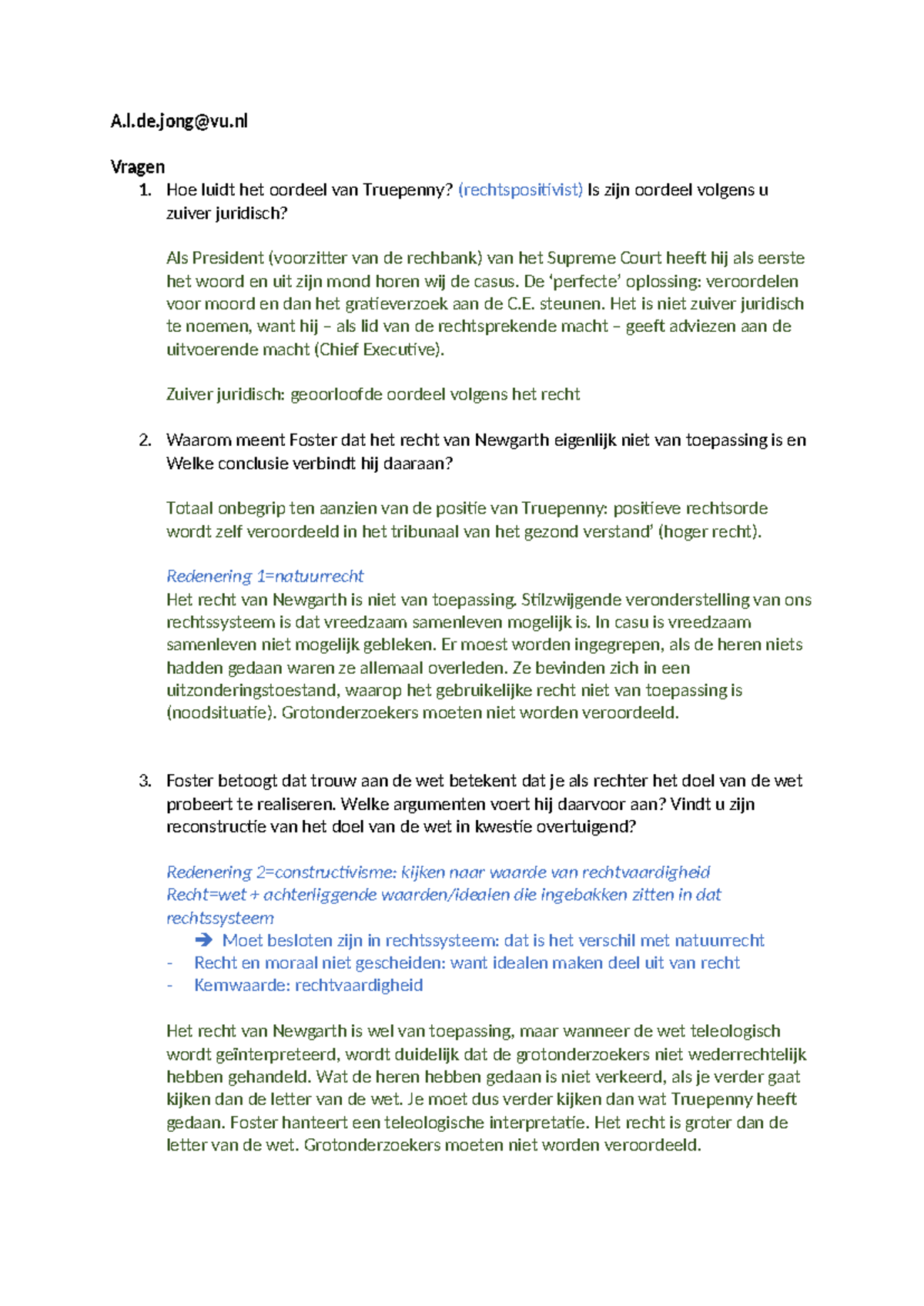 Vragen Week 1: Juridische Oordelen en Interpretaties in Newgarth ...