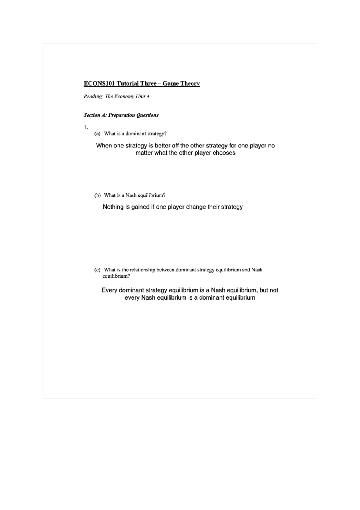 ECONS101 Tutorial 3: Key Concepts and Exercises Summary - Studocu