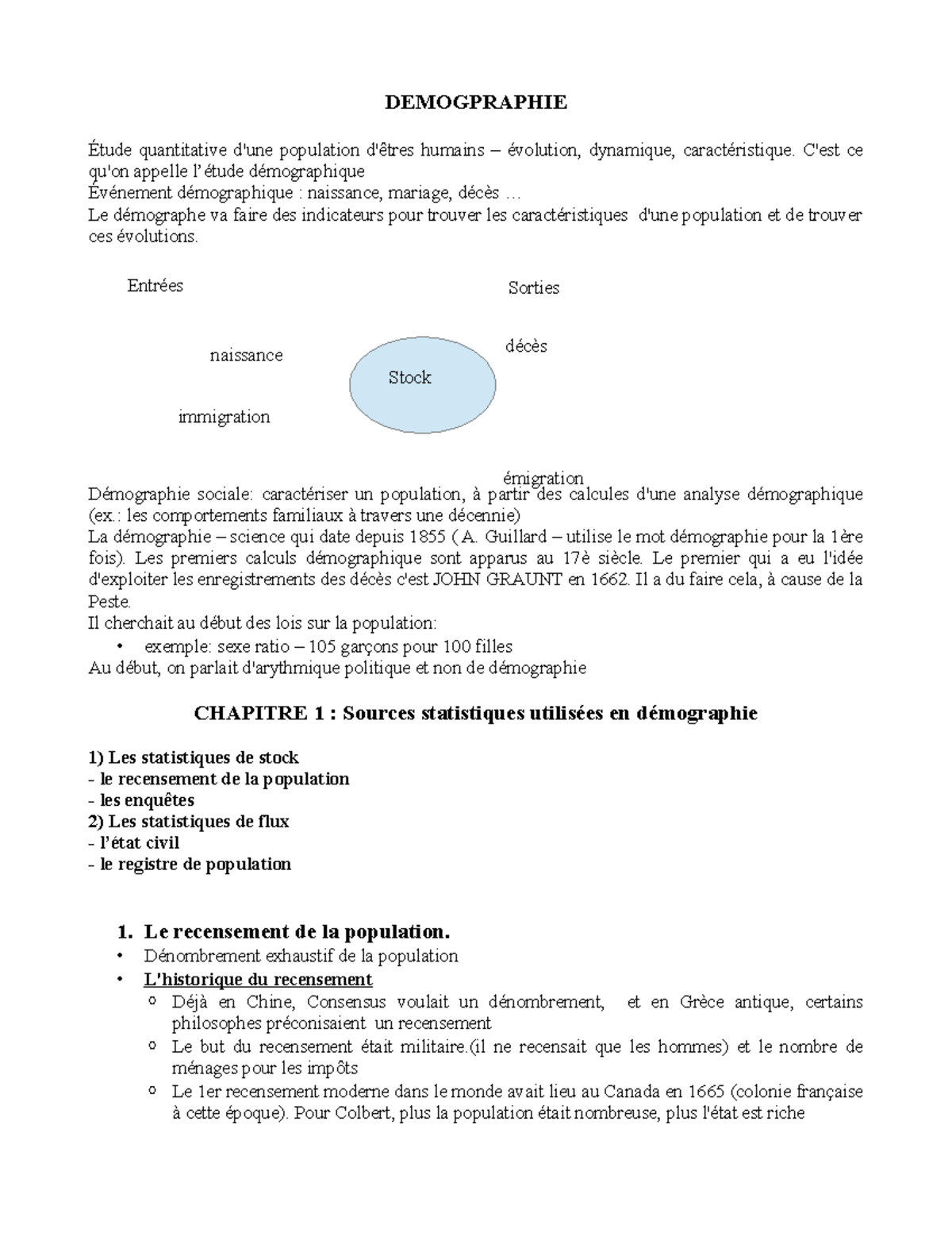 Démographie - Notes de Cours sur les Indicateurs et Sources ...