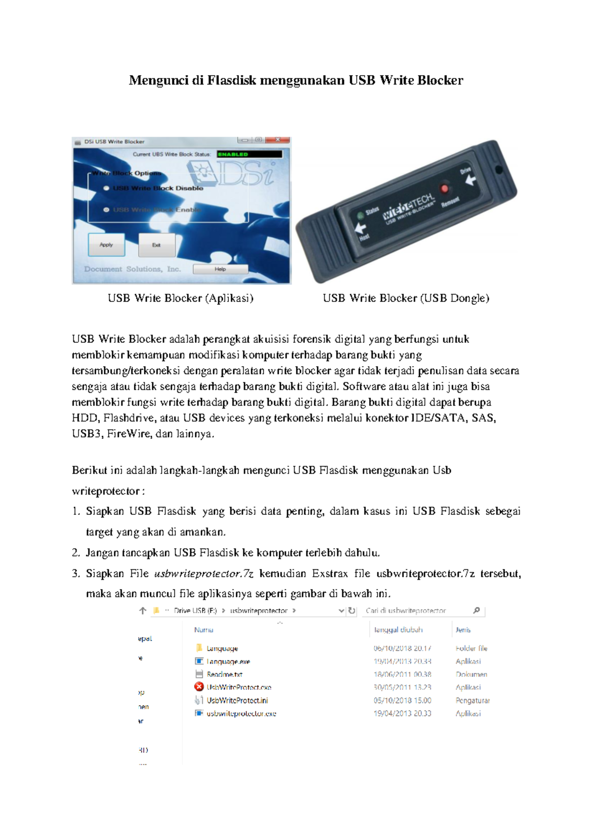 Praktikum 1: Mengunci Data dan Kloning dengan USB Write Blocker & FTK ...