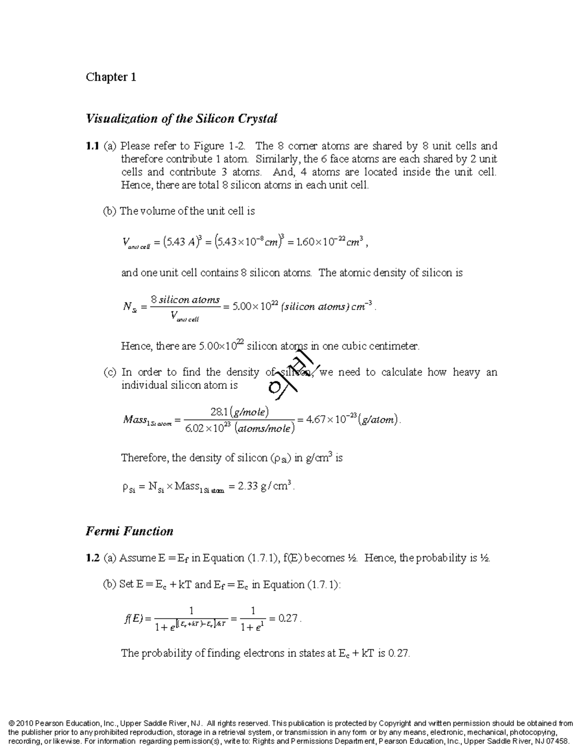 Lecture Notes: Chap. 1 Sol - Modern Semiconductor Devices Analysis ...