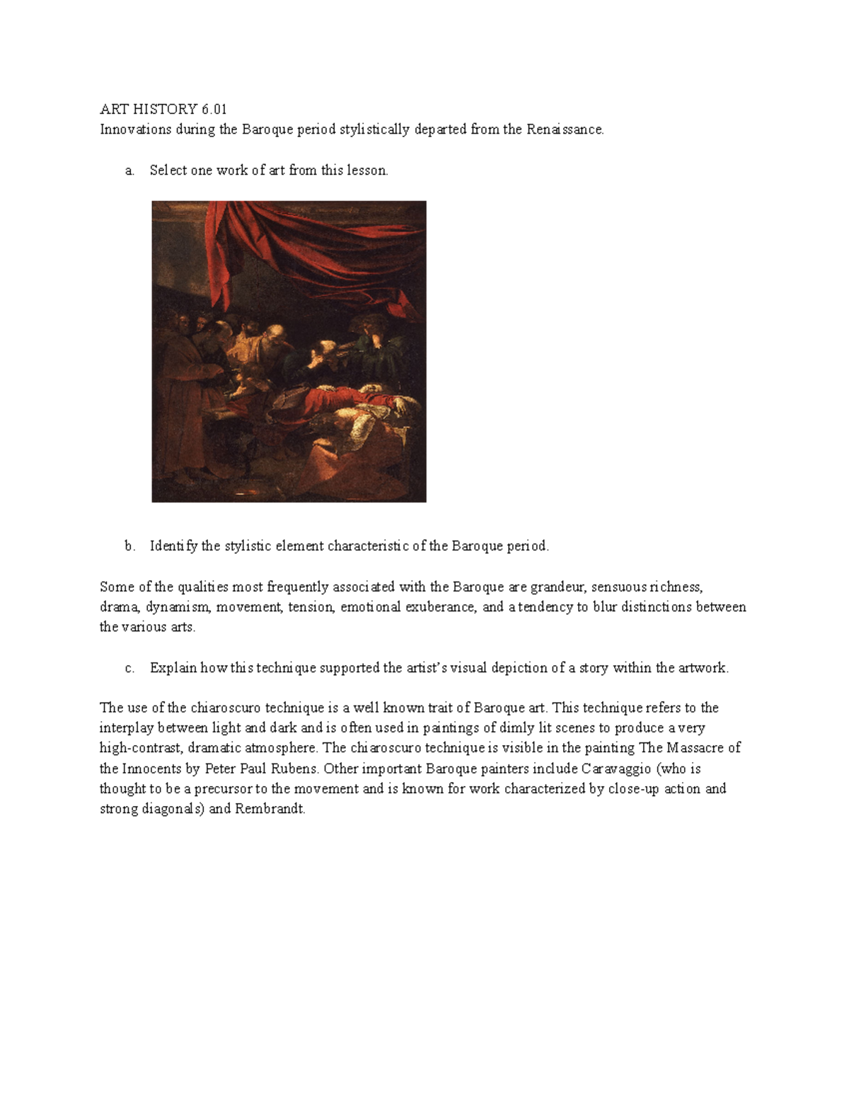 06.01 Italian and Spanish Baroque - ART HISTORY 6. Innovations during ...