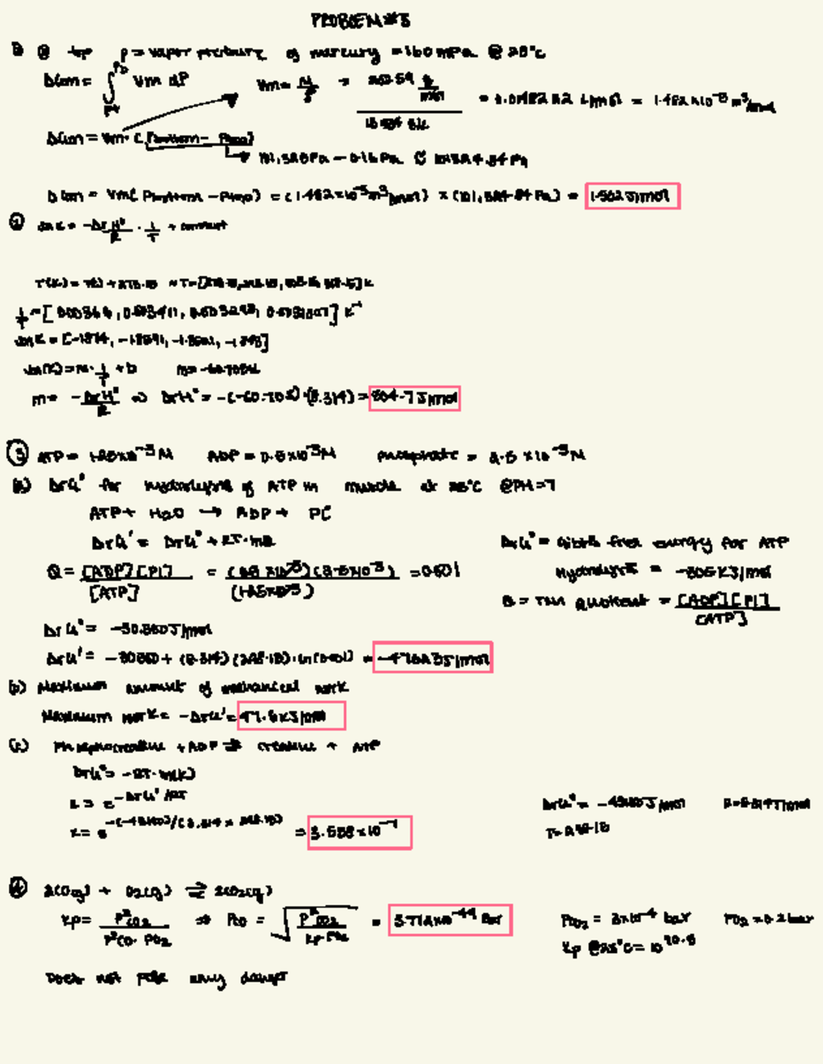 Problem 3 - Calculus Chemistry, advanced college chemistry assignment - PROBLEMM ① & top p ...