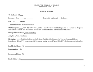 OBGYN SOAP Note example - Christine Patrissi NUR Professor Bush SOAP ...