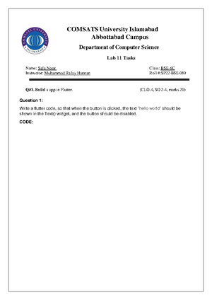 MAD Assign 1 FA21-BCS-147 - COMSATS University Islamabad ABBOTTABAD ...