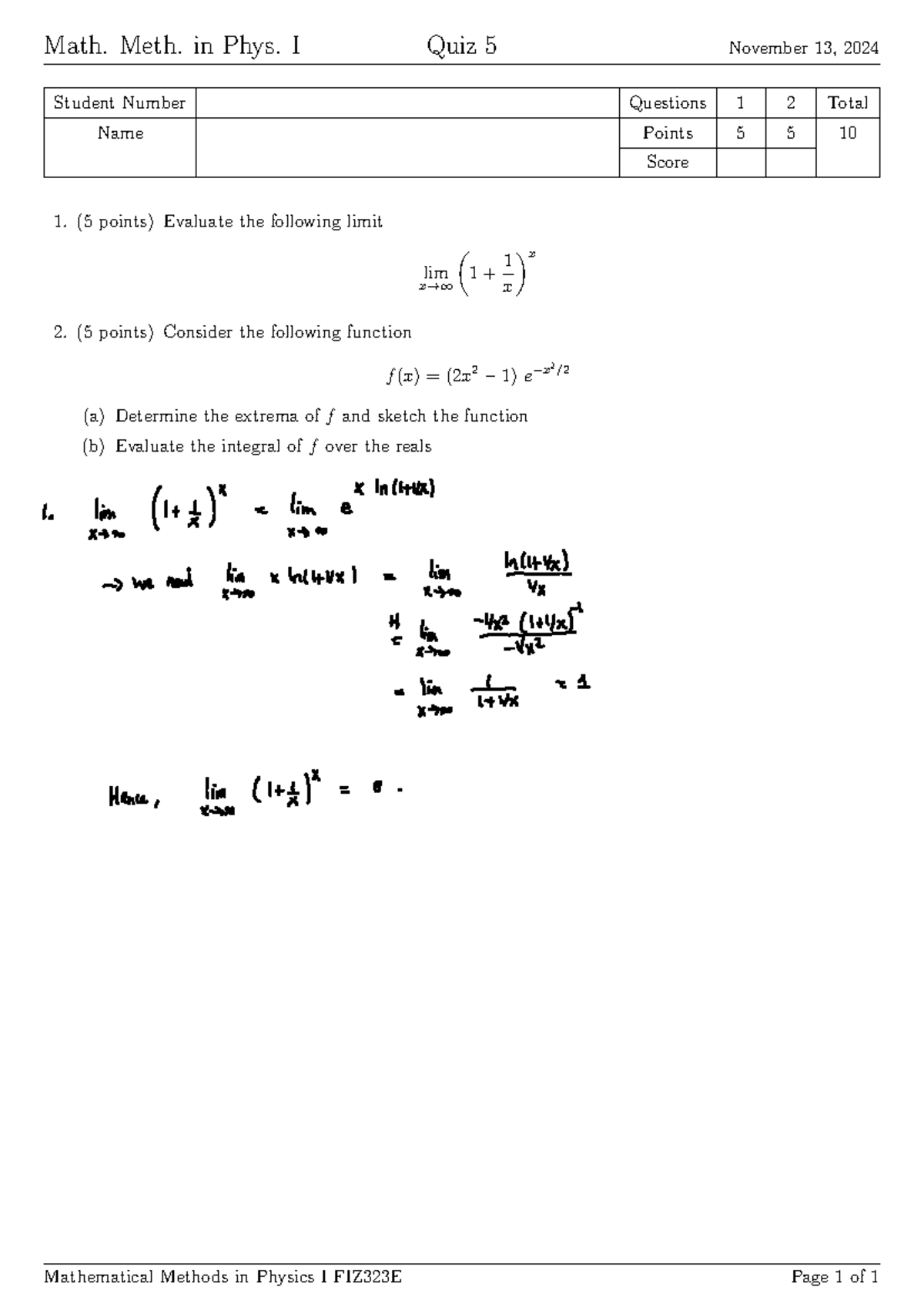Quiz5 mathematical methods in physics - engineering mathematics - Math ...