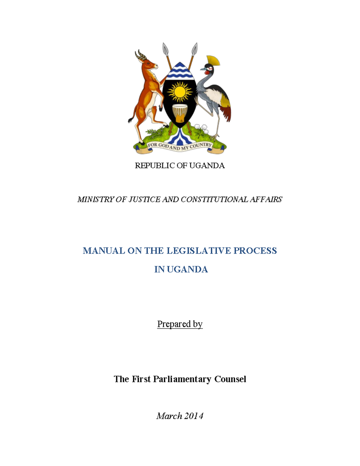 Law making process in Uganda - Notes for class - Studocu