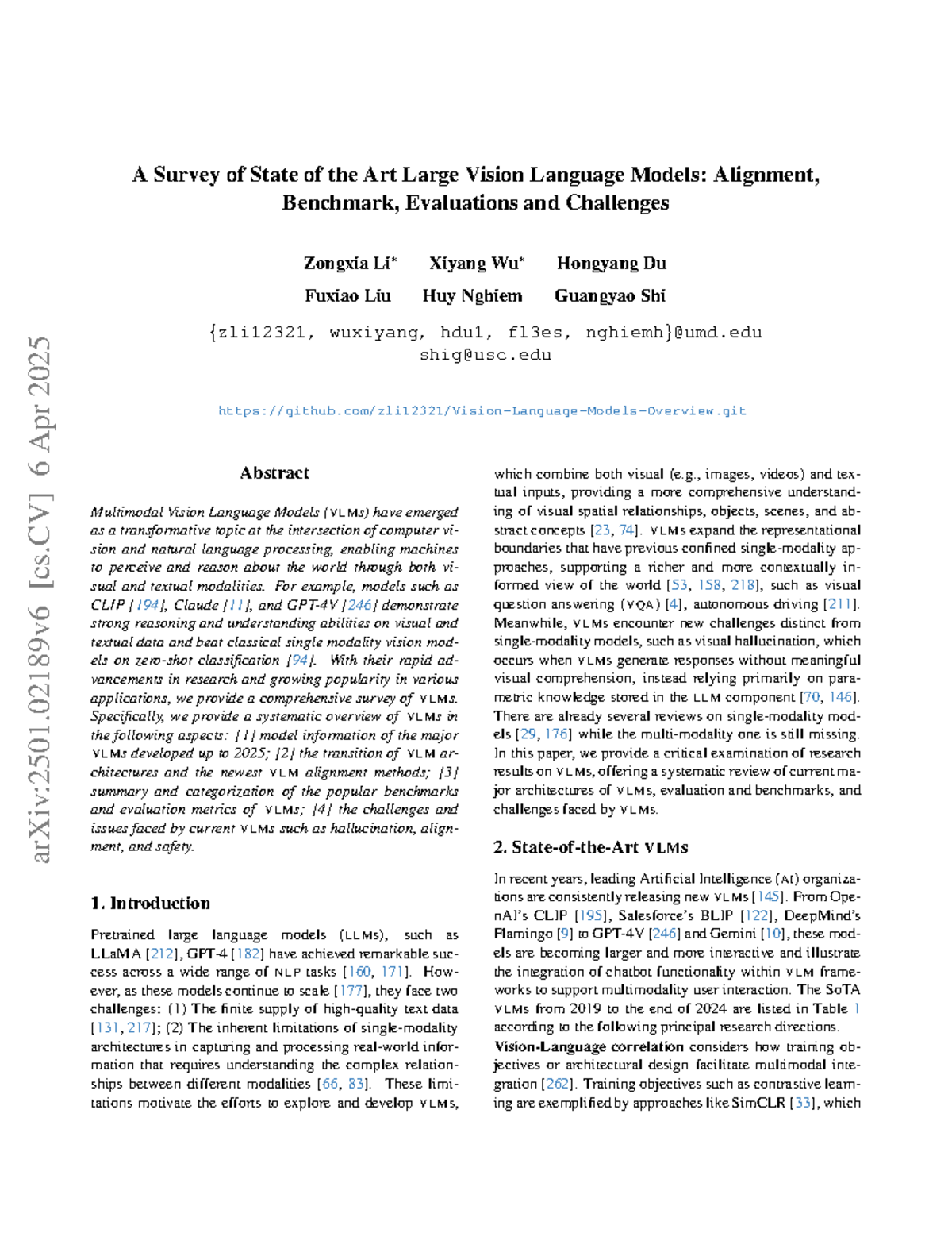 A Survey of SoTA Large Vision Language Models: Challenges & Evaluations - Studocu