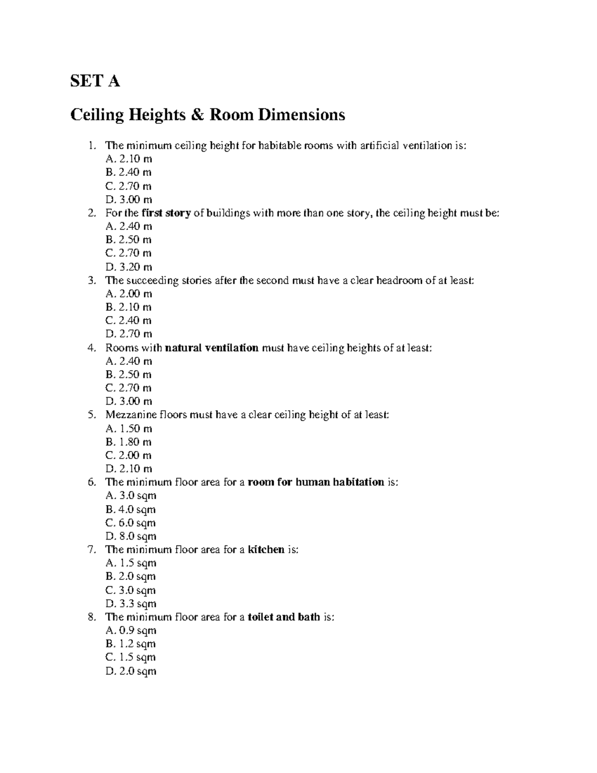 PD1096 - Review of Ceiling Heights and Building Regulations - Studocu