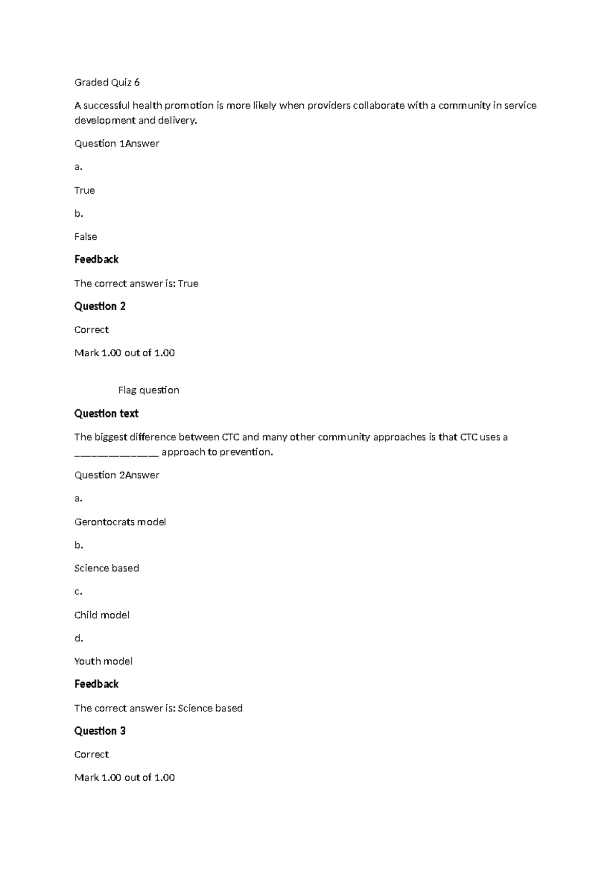 CH Graded Quiz 6: Community Health Promotion & Strategies Insights ...