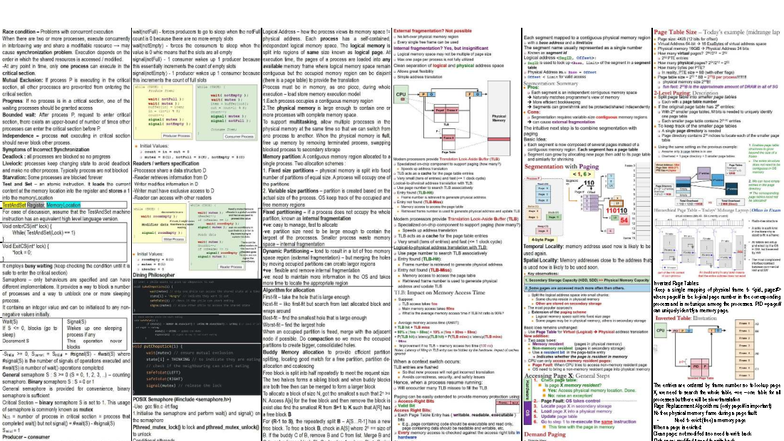Cheatsheet for Finals: Race Condition & Memory Management Concepts ...