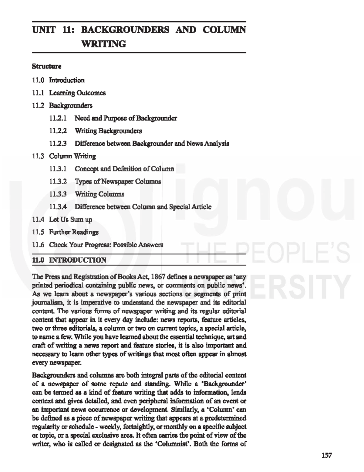 UNIT 11: BACKGROUNDERS & COLUMN WRITING - A Comprehensive Guide - Studocu