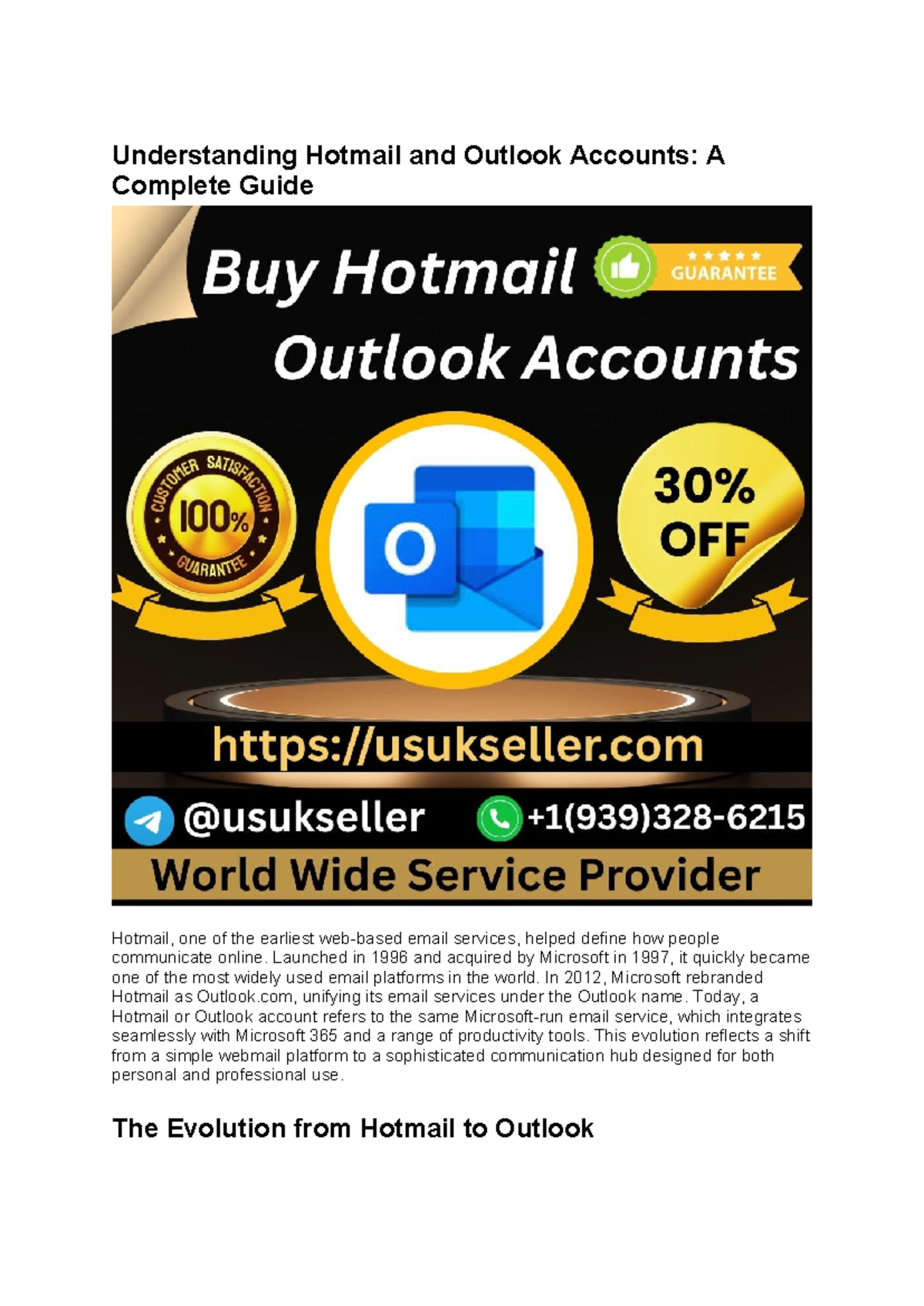 How to Get Hotmail/Outlook Accounts: Full Access & Clean History - Studocu