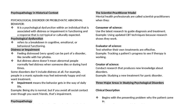 AB Psych Study Guide: Understanding Psychopathology in Historical ...