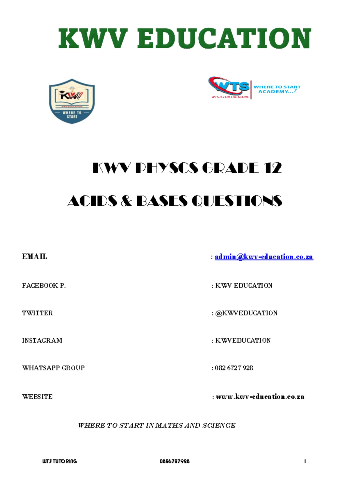 WTS 12 Functions & Inverses Study Notes for Grade 12 Mathematics - Studocu