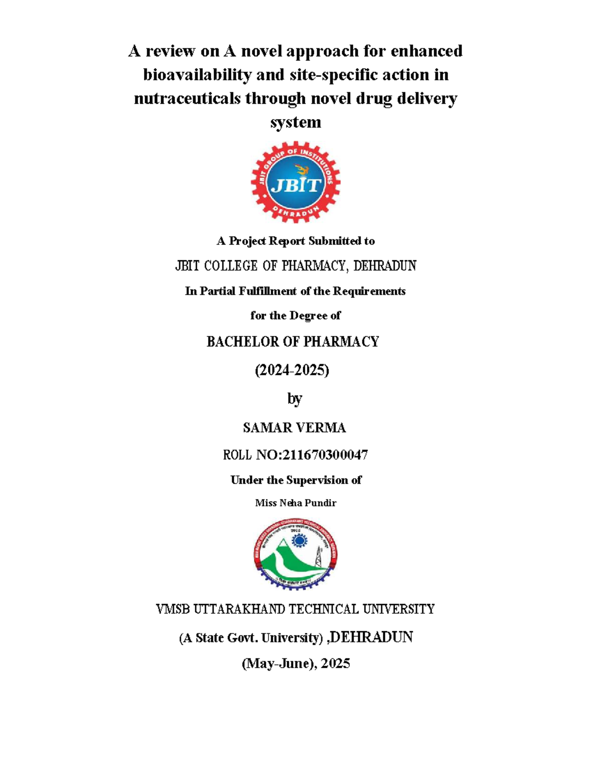 Novel Drug Delivery Systems (NDDS) for Enhanced Nutraceutical ...