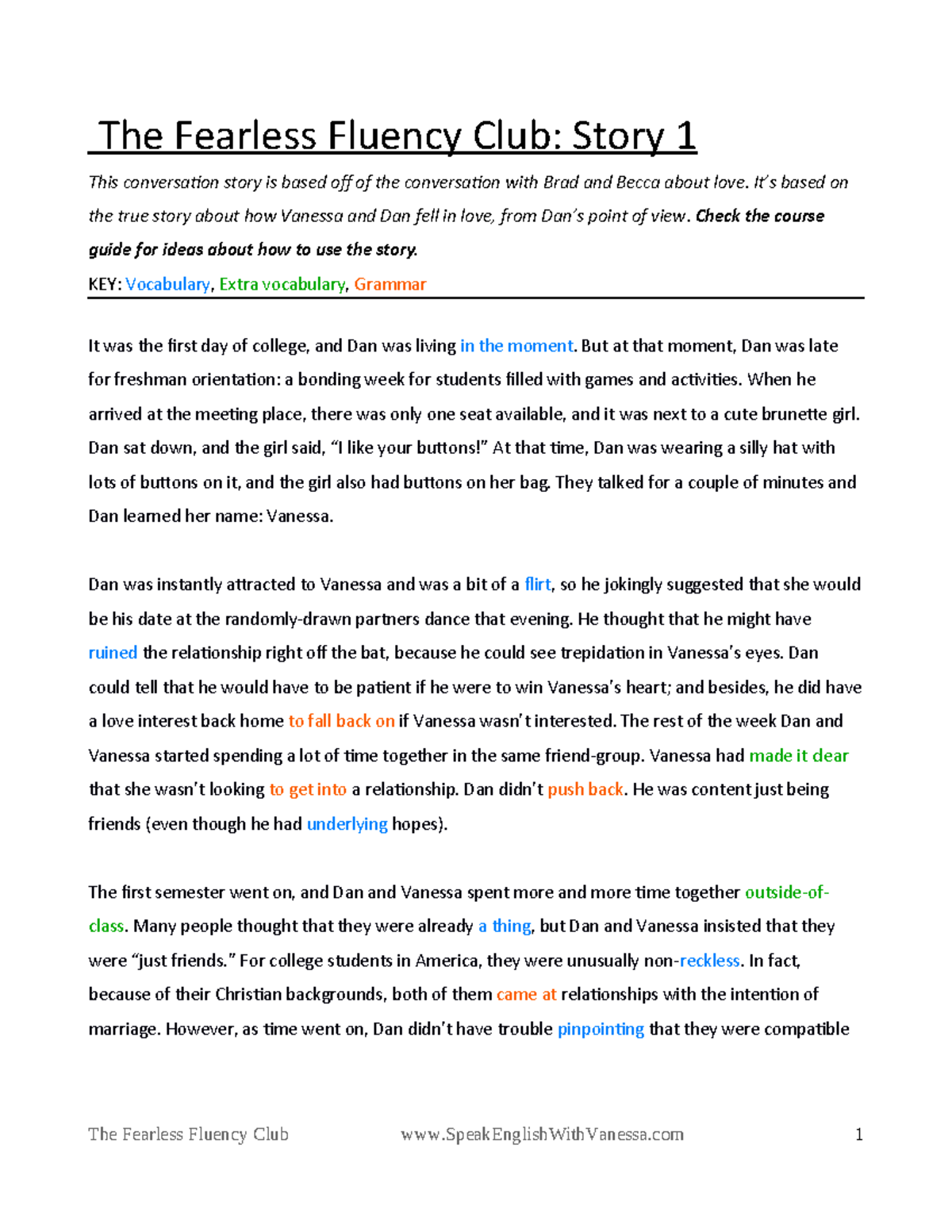 The Story Love The Fearless Fluency Club - The Fearless Fluency Club ...