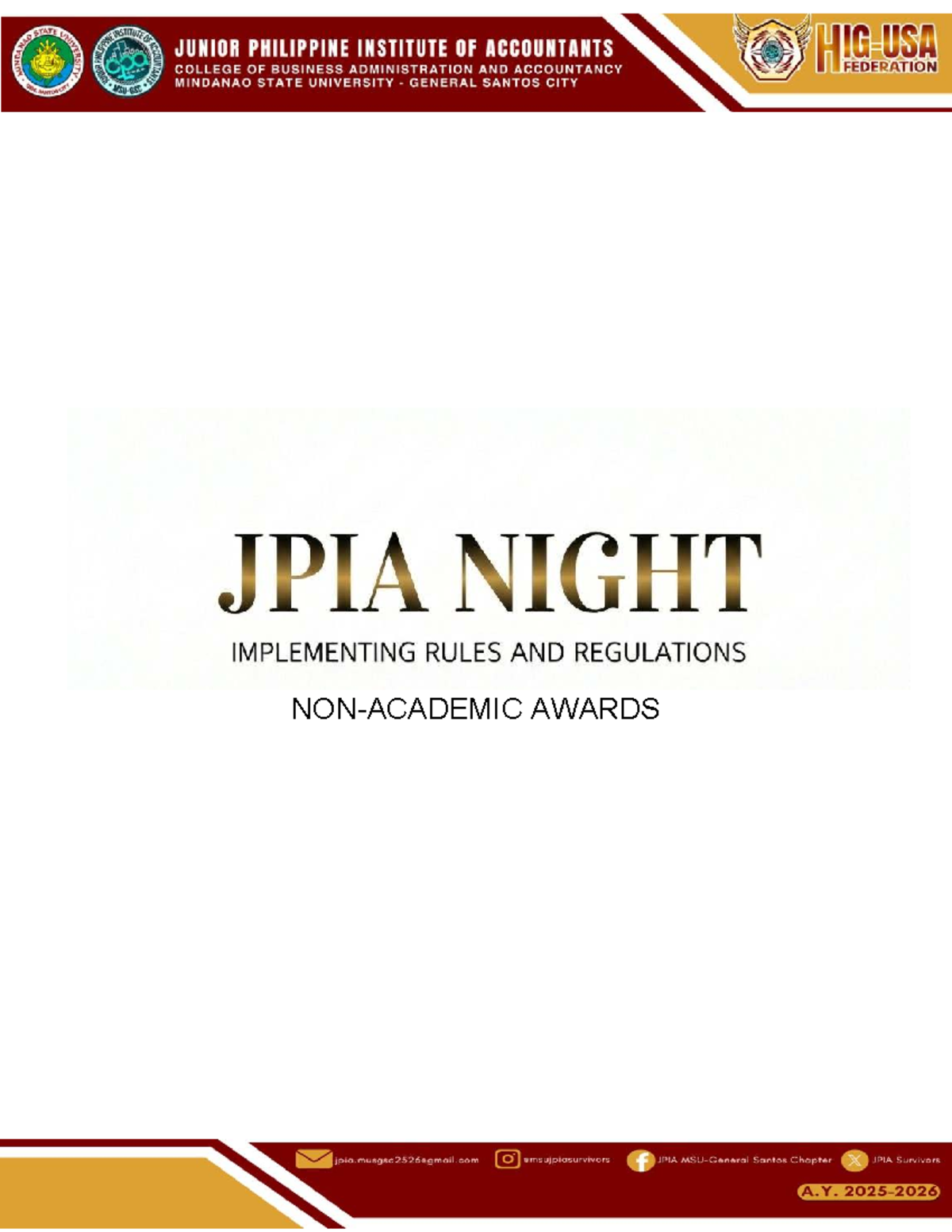 JPIA Night Awards Guidelines and Eligibility Criteria IRR - Studocu
