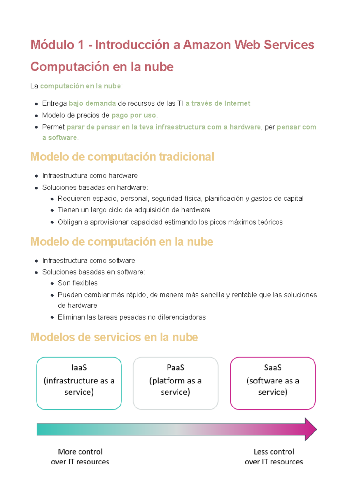 Módulo 1 - Introducción a AWS y Computación en la Nube - Studocu