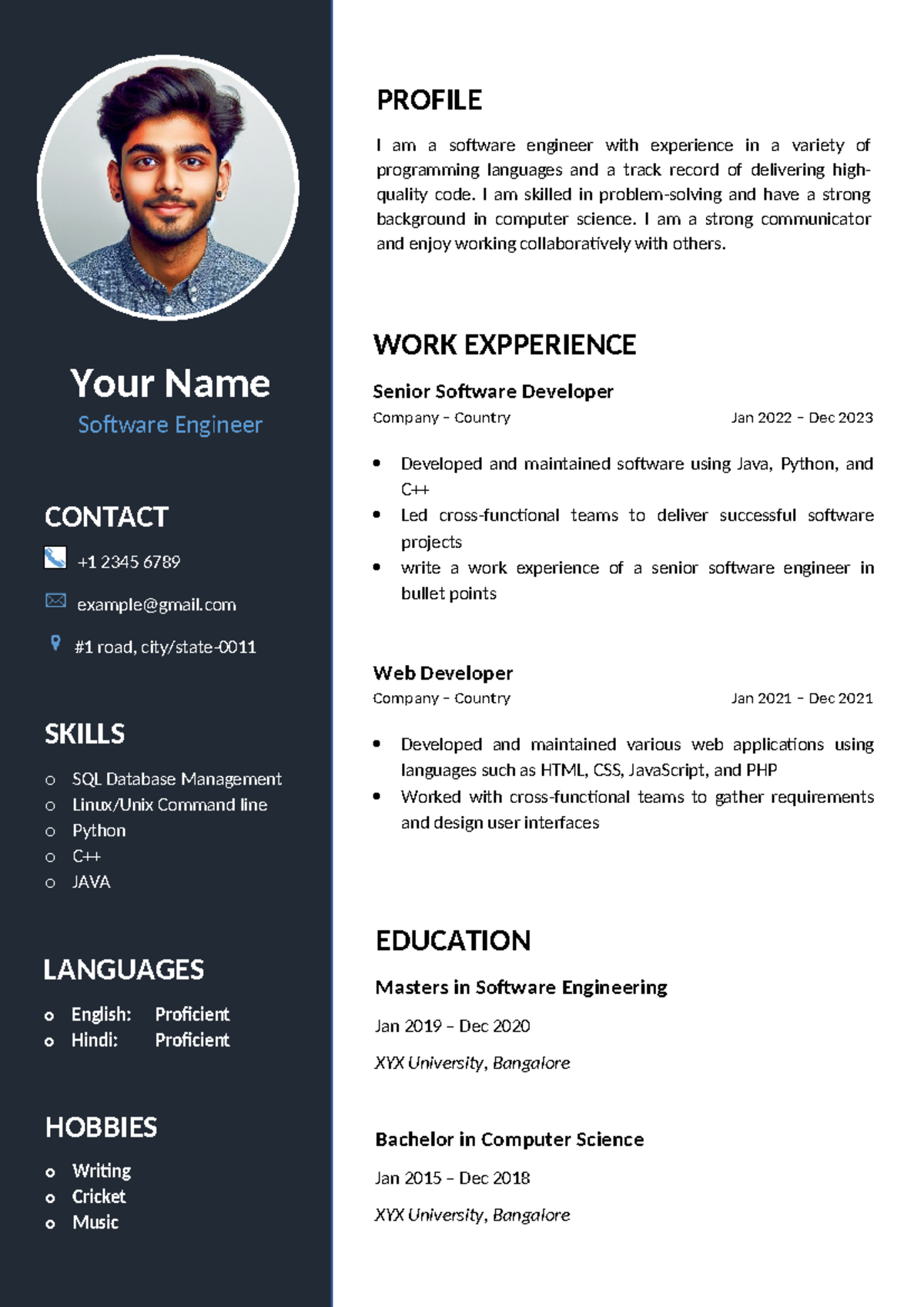 Pro-Resume-Template: Software Engineer Profile & Experience - Studocu