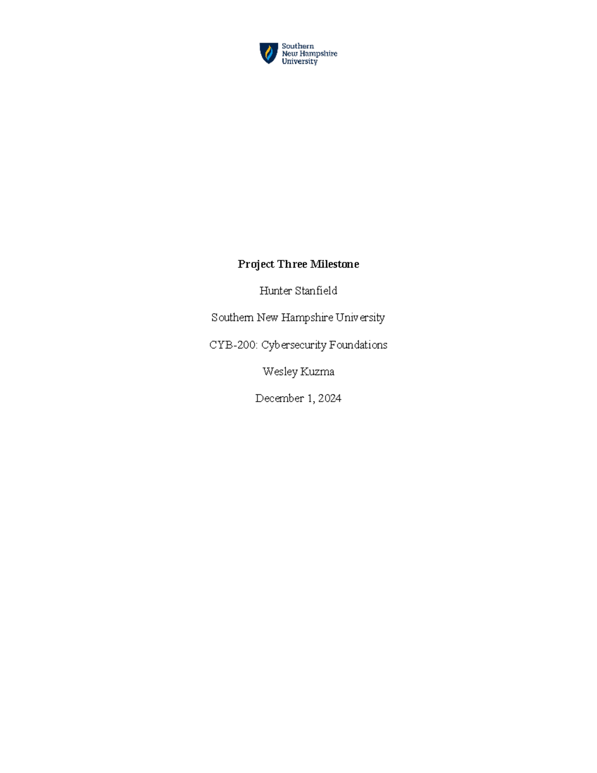 CYB 200 Project Three Milestone - I. Detection Describe the following ...