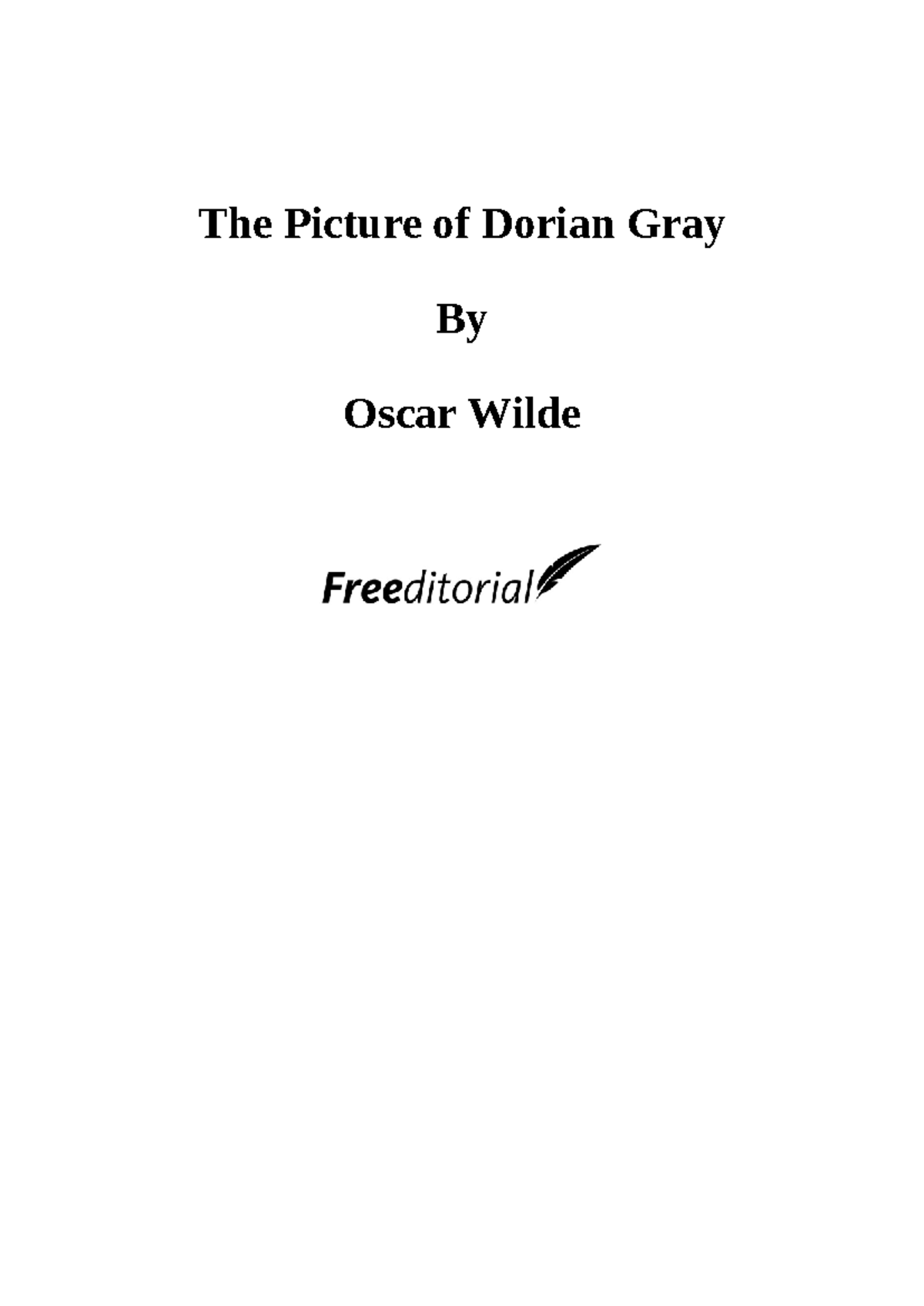 The Picture of Dorian Gray Notes - The Picture of Dorian Gray By Oscar ...