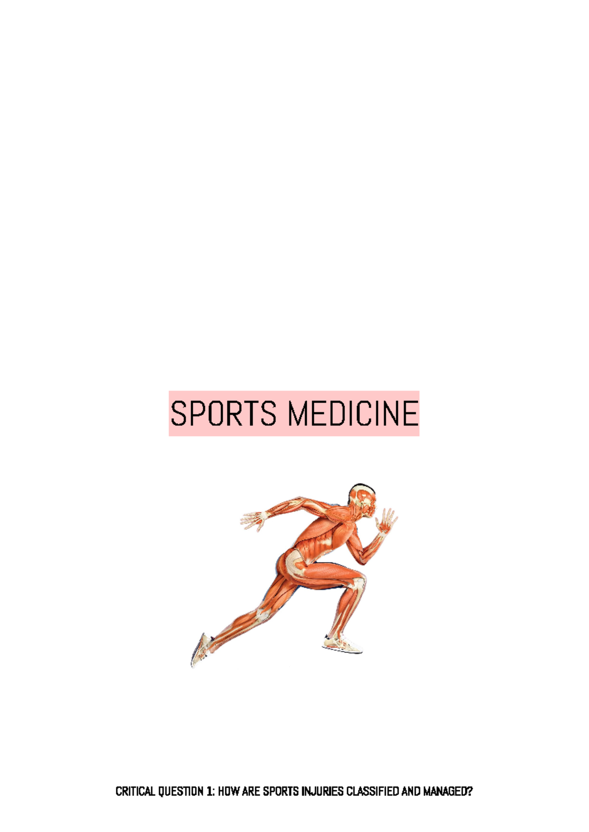 HSC Option 1 - Comprehensive Sports Medicine Notes for Injury ...
