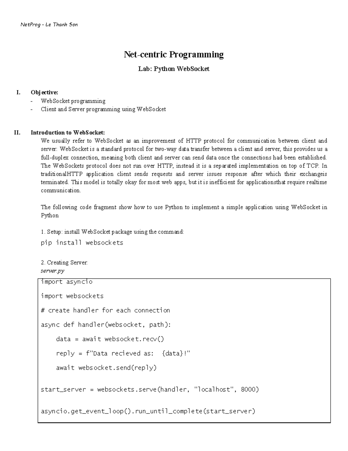 Lab6 - simple web socket using python, some simple example and pratical ...