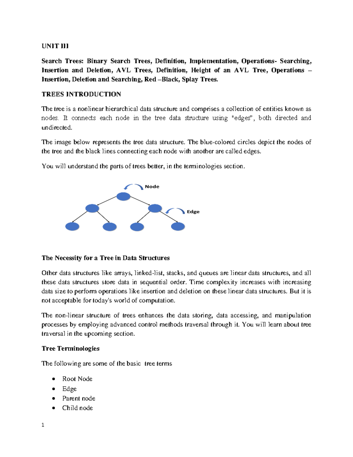UNIT III - data structure notes r18 jntuh - UNIT III Search Trees ...