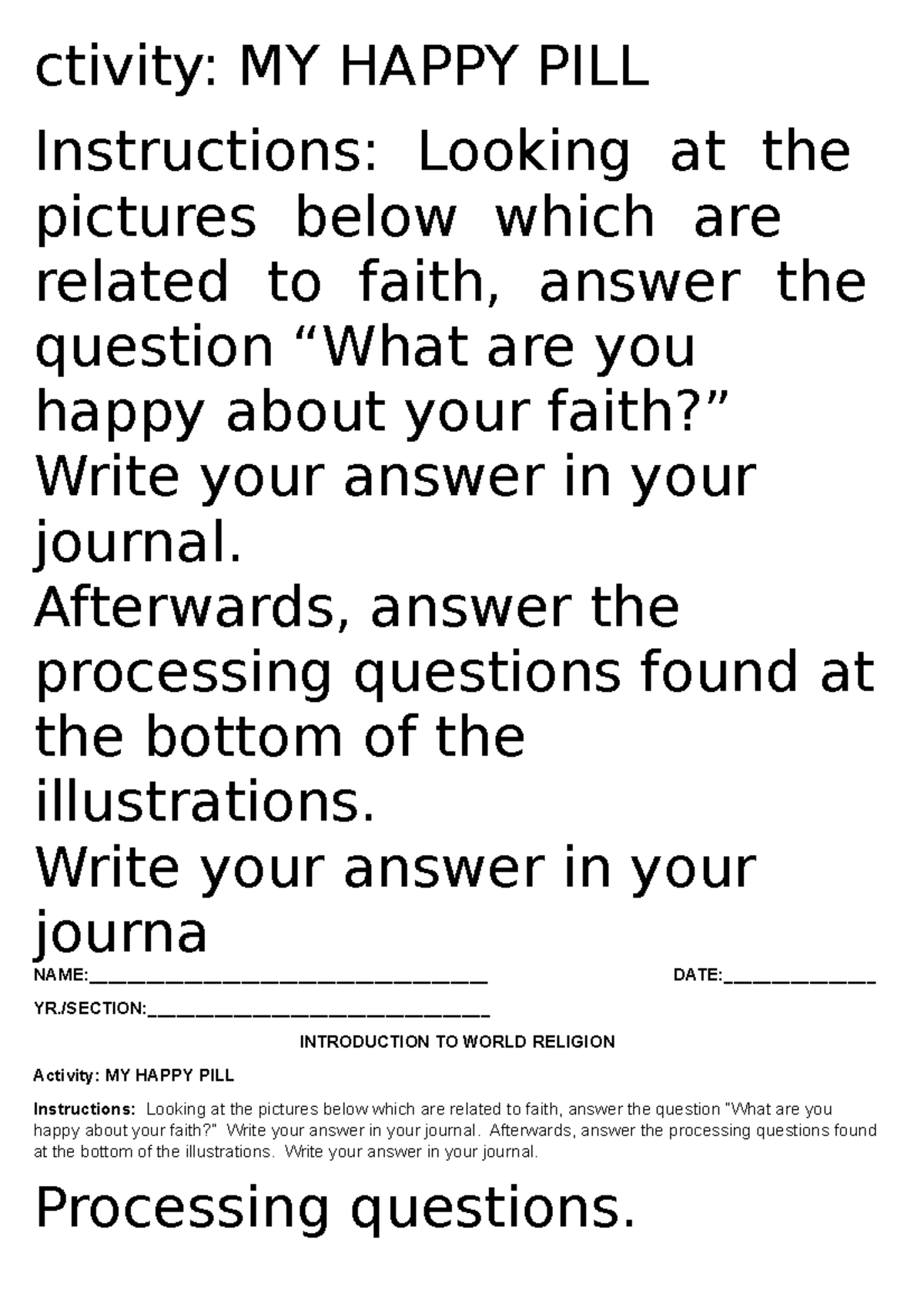 WR- Activity - CREDIT TO THE OWNER. - ctivity: MY HAPPY PILL ...