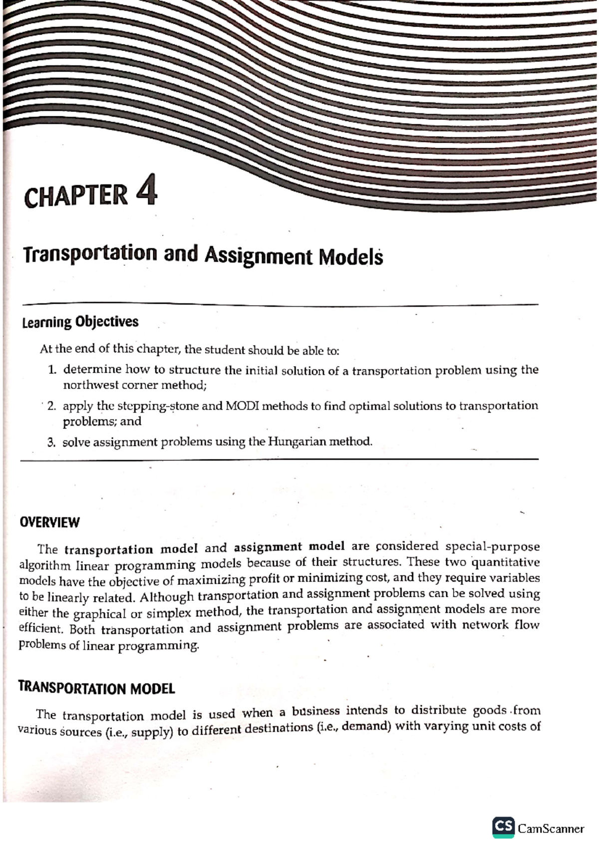 Transportation and Assignment Models - Management Science (C4) - Studocu