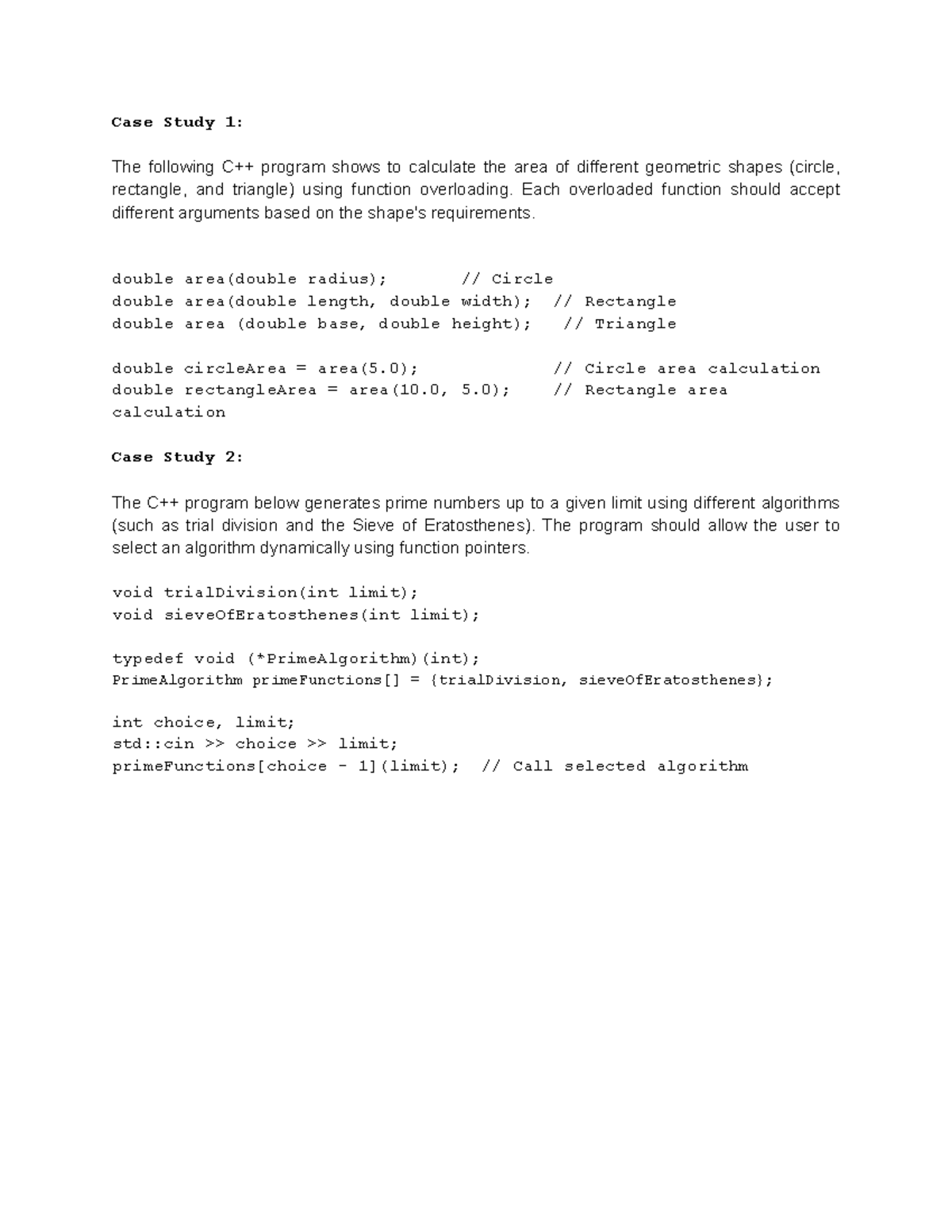 AP Set 3 Programming Code - Case Study 1: The following C++ program ...