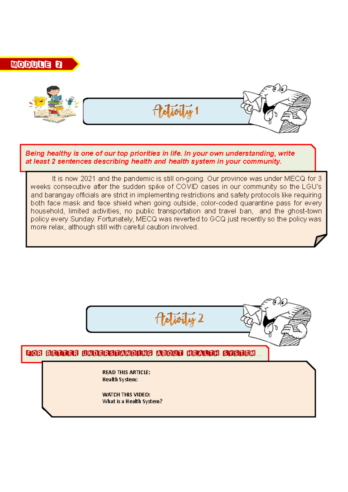 Health Information System- Module 2 Activity - ... READ THIS ARTICLE ...