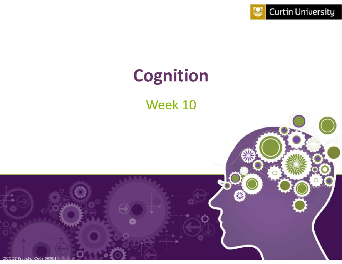 Cognition Week 10: Imagery, Perception, and Problem Solving Insights ...