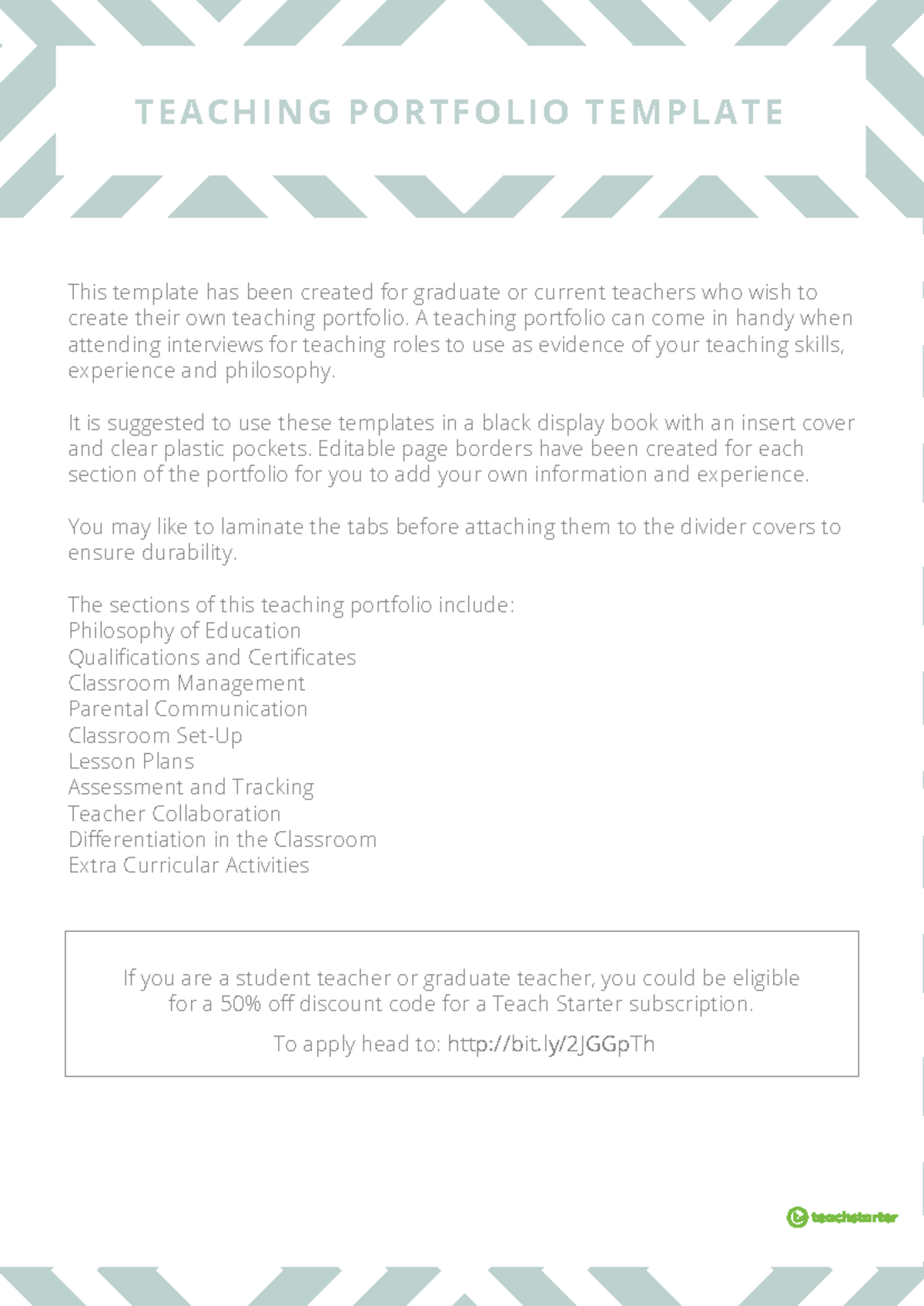 Teaching Portfolio Template for Educators and Graduate Teachers - Studocu