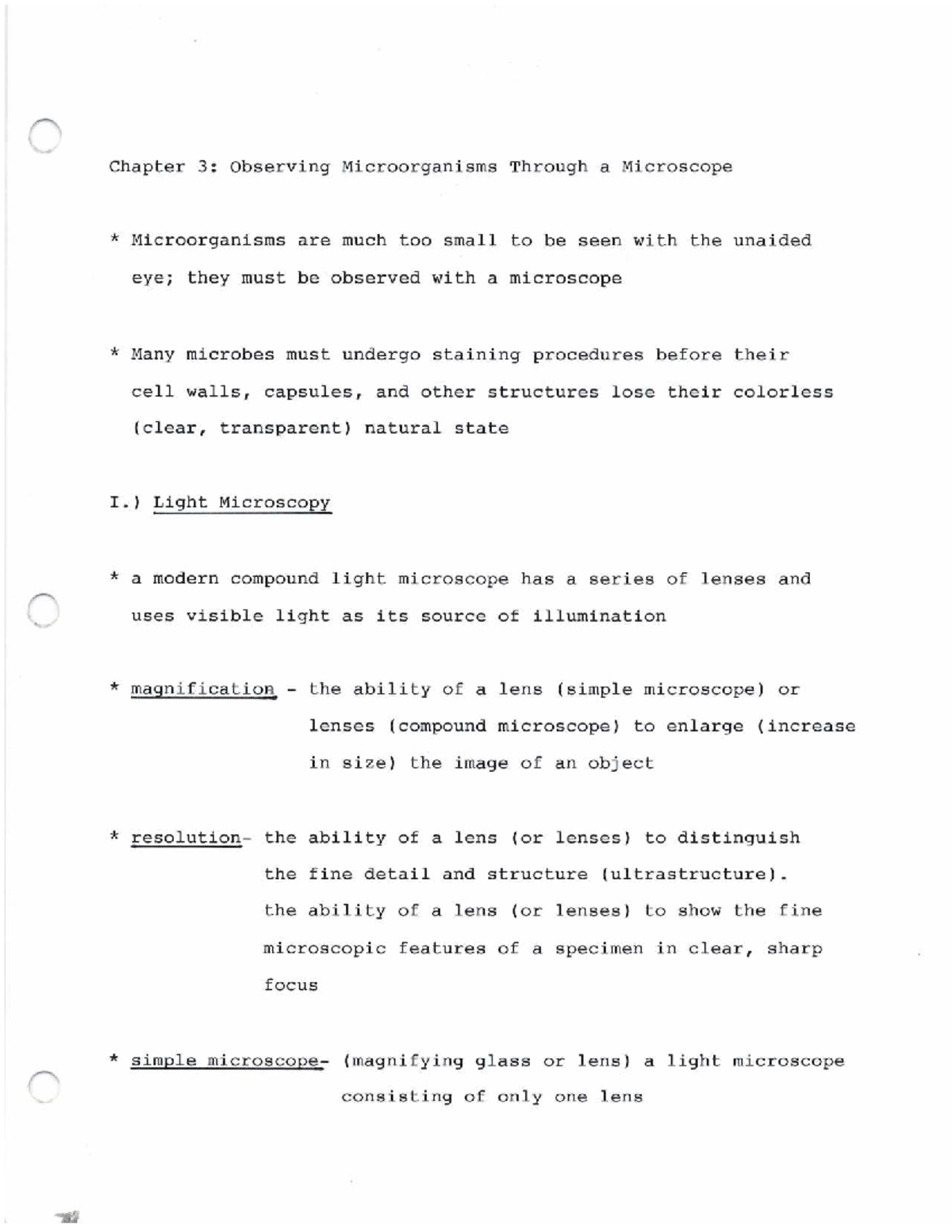 Chapter 3: Observing Microorganisms with Microscopy Techniques [Course Code] - Studocu