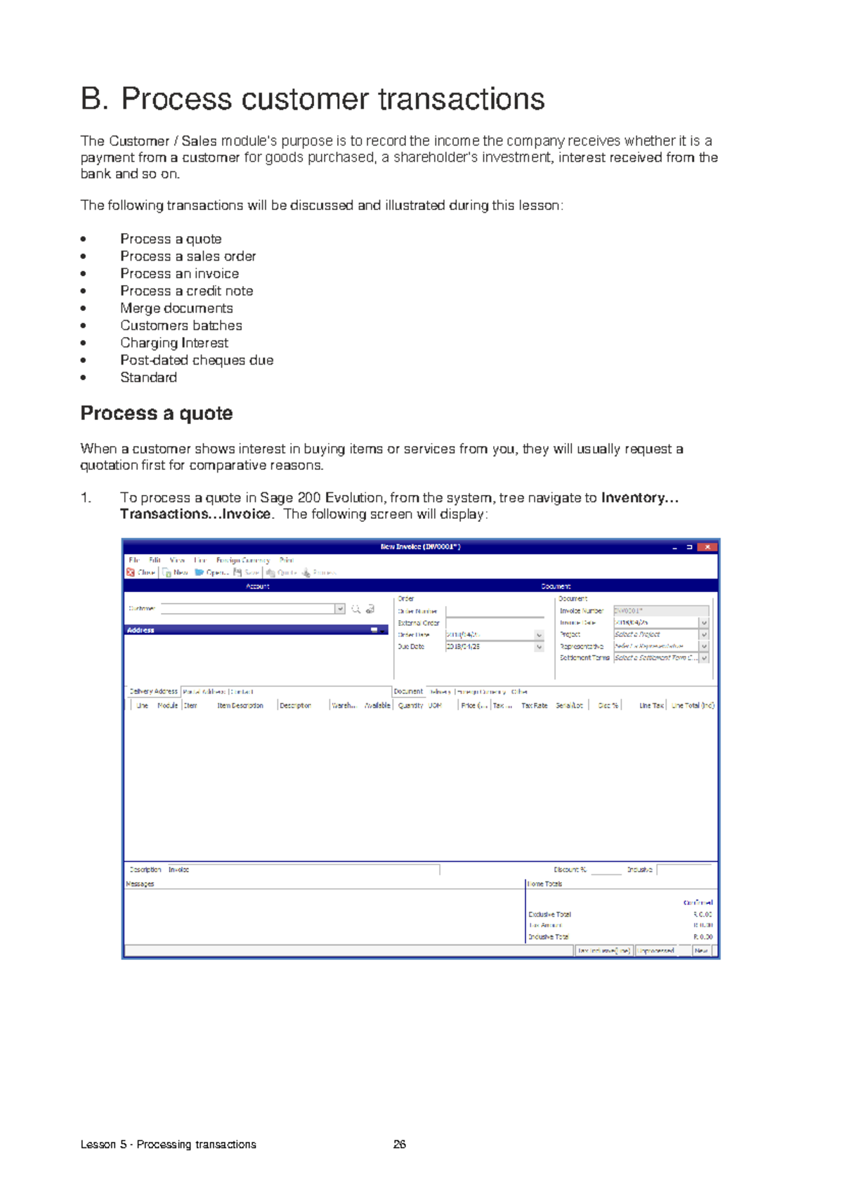 Customer Transactions Processing: A Lesson in Sales Module Management ...