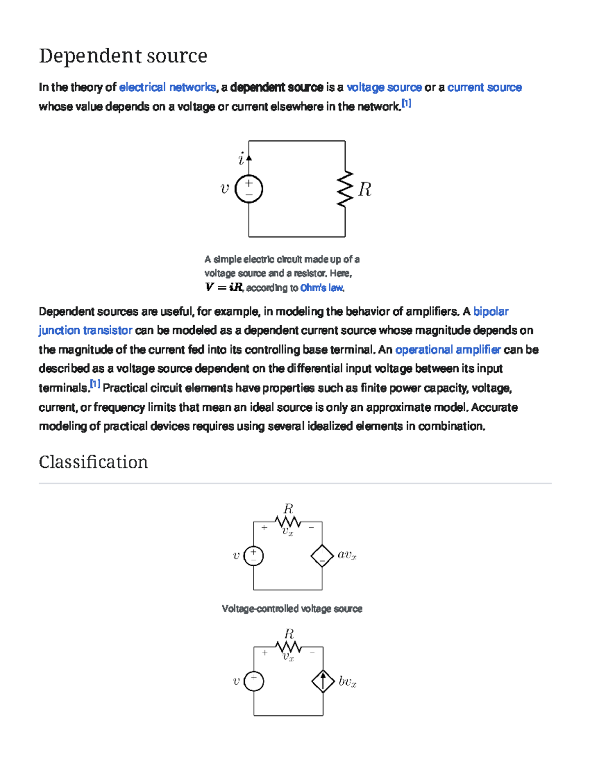 Dependent Sources in Electrical Networks: Theory & Applications - Studocu