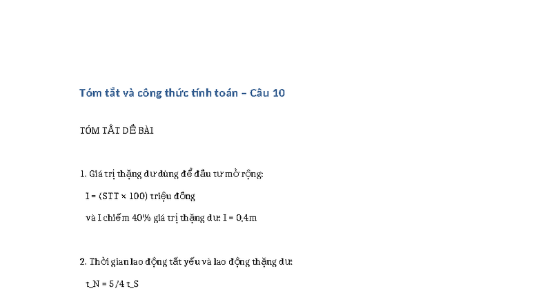 Tom Tat Cau10 - hio - Tóm tắt và công thức tính toán – Câu 10 TÓM T ẮT ...