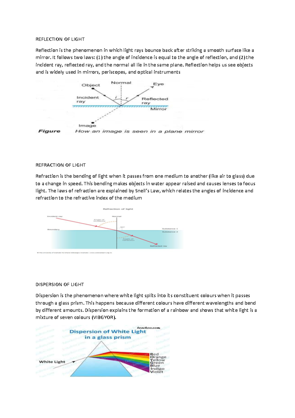 Project R - Physics Ray Optics: Reflection, Refraction, and More - Studocu