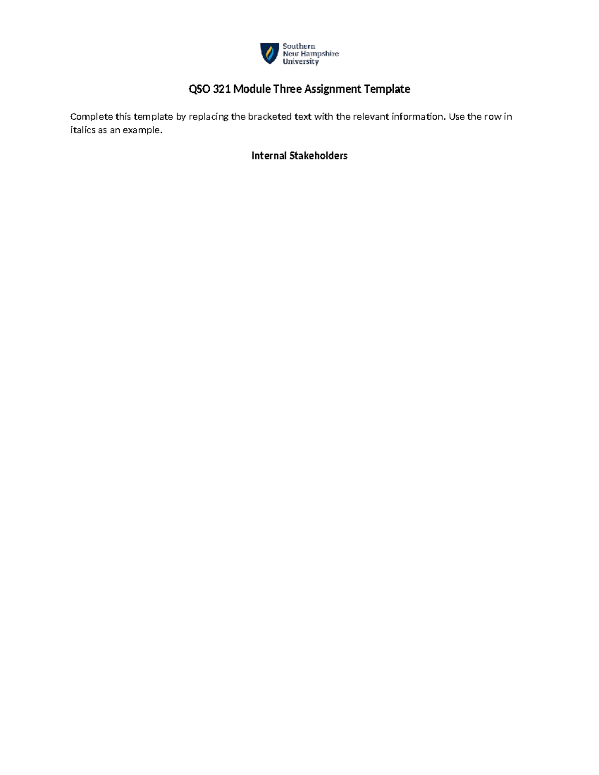 Module 3 Assignment - QSO 321 Module Three Assignment Template Complete ...