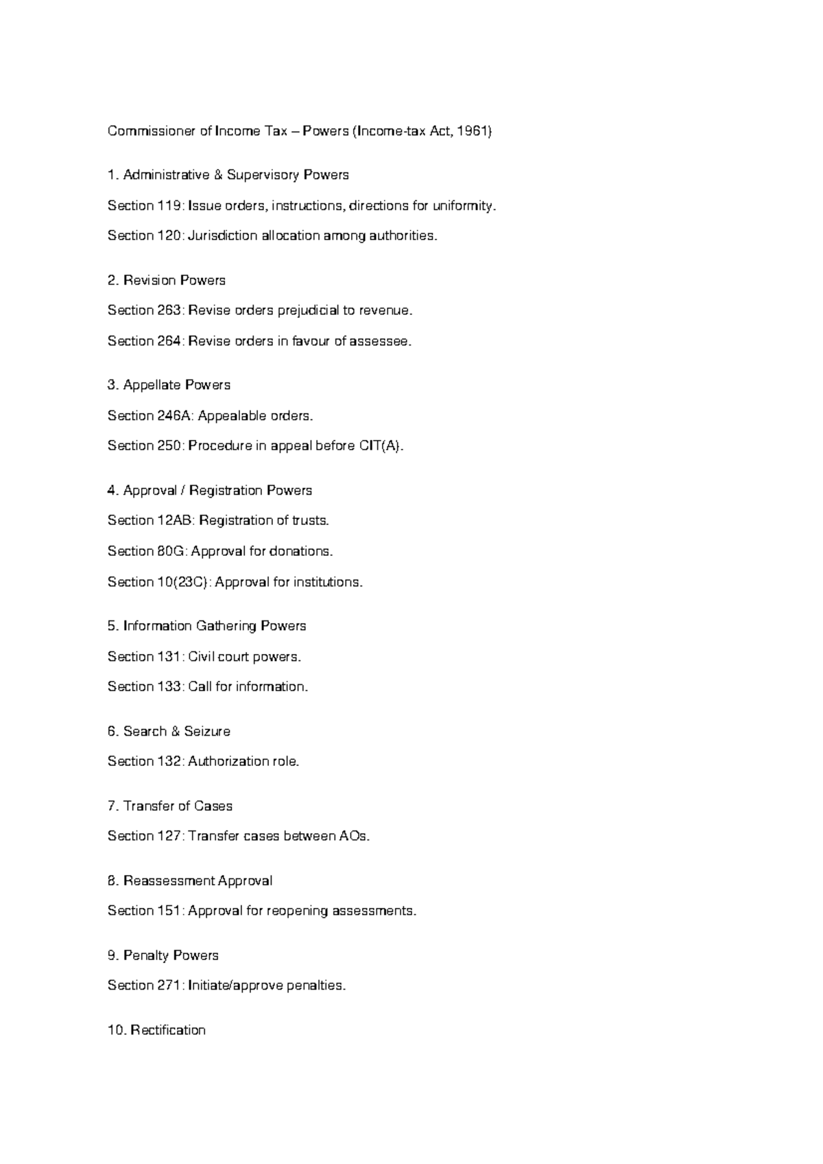 CIT Powers Under Income Tax Act, 1961 - Hg ICICI Fix - Studocu