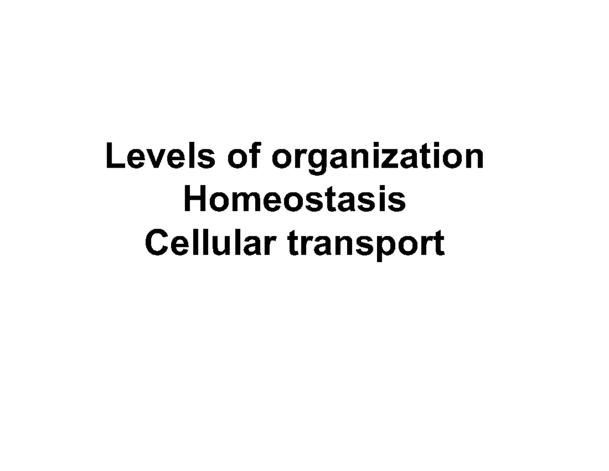 Understanding Homeostasis and Cellular Transport Mechanisms (BIO101 ...