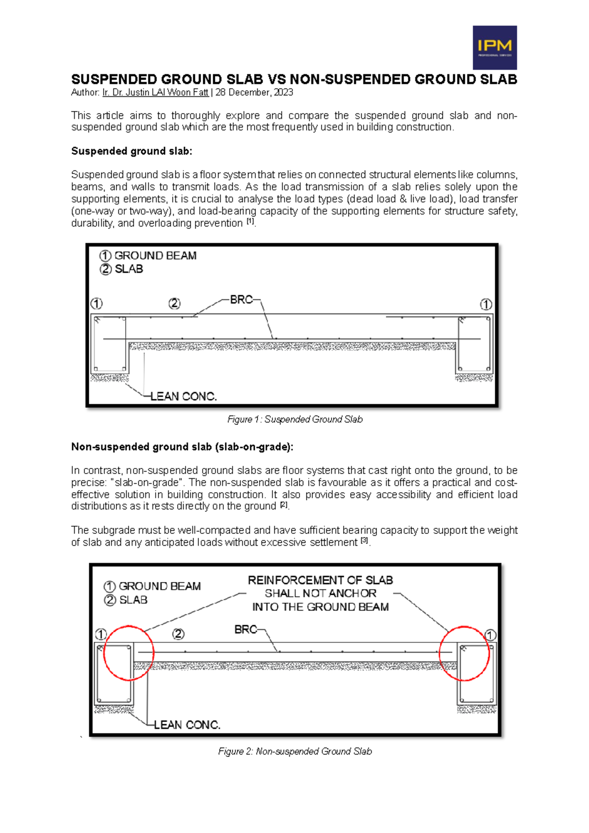 Comparative Analysis of Suspended vs Non-Suspended Ground Slabs - Studocu