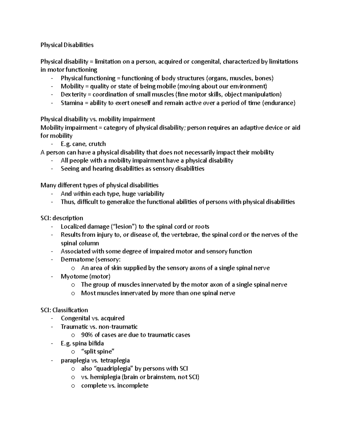 Physical Disabilities - Physical Disabilities Physical disability ...
