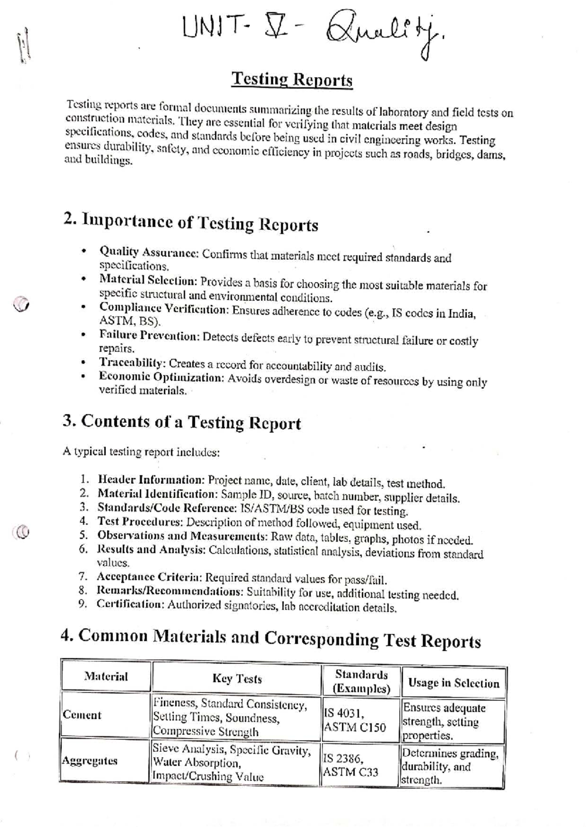 Civil Engineering Testing Reports: Importance and Standards (CE 101 ...