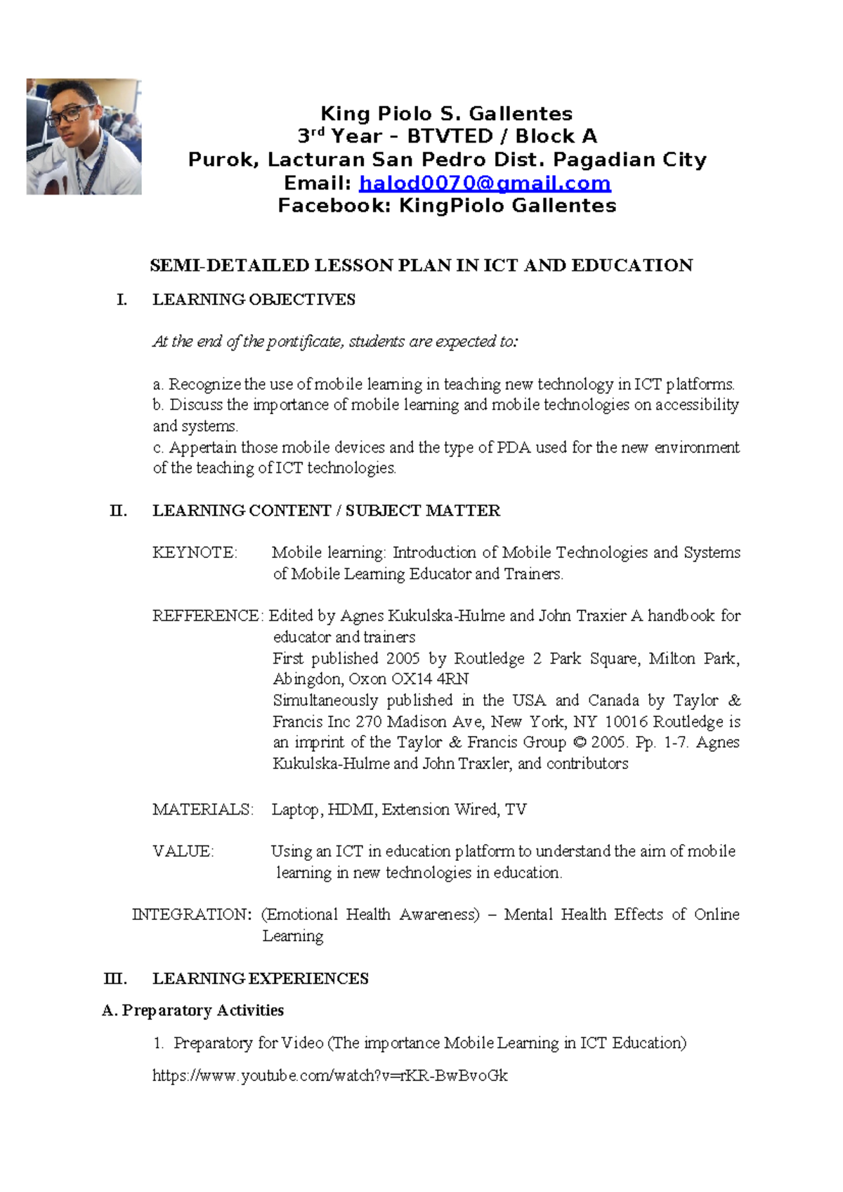 SEMI Detailed Lesson Plan for ICT Education (ICT 2) - Studocu