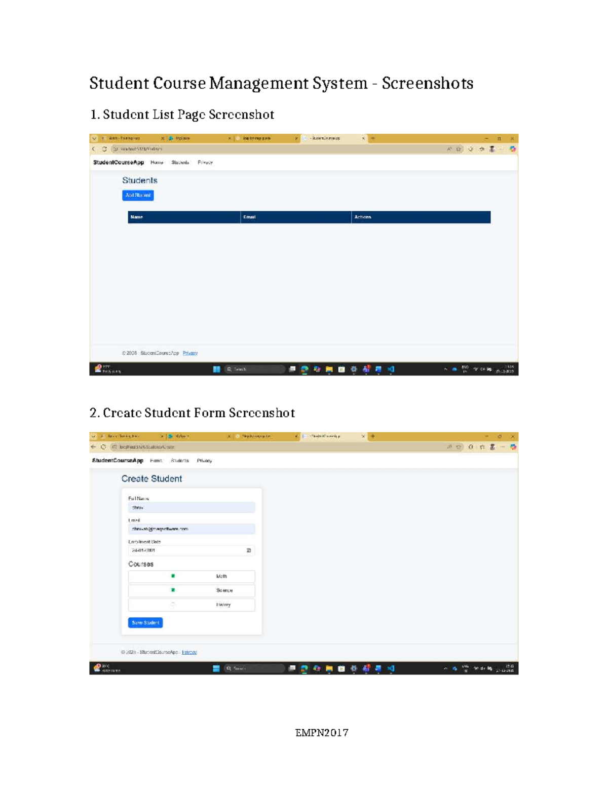 EMPN2017 Dhruv 1 - Summaries - Database Management System - Student Course Management System ...